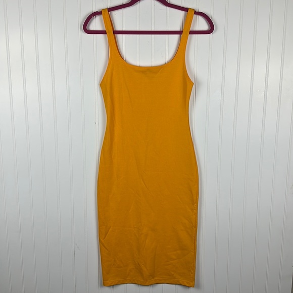 Zara | Dresses | Zara Orange Bodycon Midi Dress | Poshmark